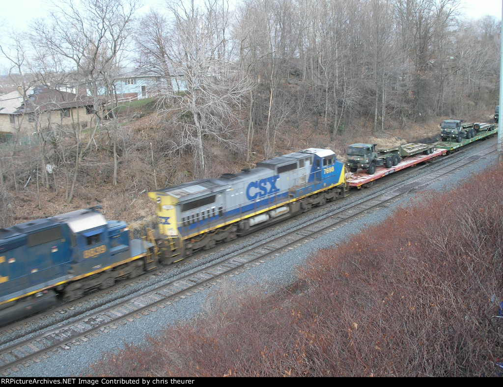 CSX with army vehicles